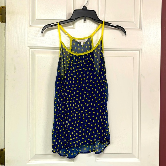 Charming Charlie | Tops | Charming Charlie Sheer Blue And Yellow Flowy ...